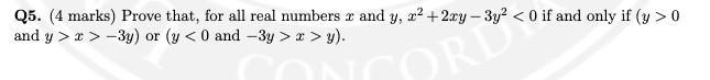 Solved Q5. (4 marks) Prove that, for all real numbers x and | Chegg.com