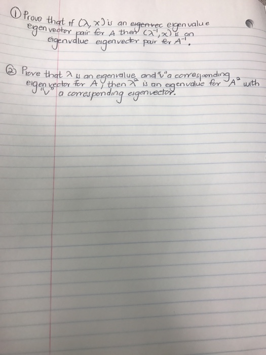 Solved Prove that if (lambda, X) is an eigenvalue | Chegg.com