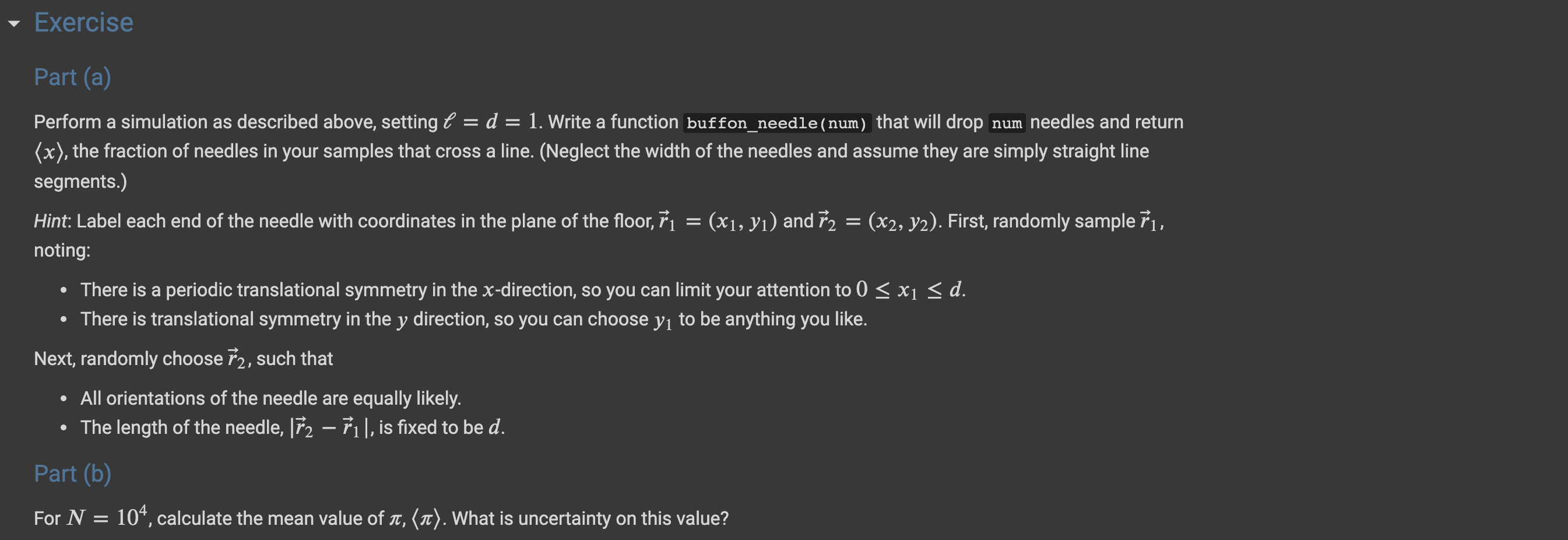 - Exercise Part (a) Perform a simulation as described | Chegg.com