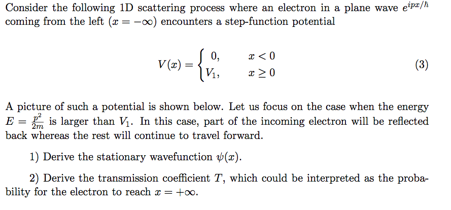 Solved Consider the following 1D scattering process where an | Chegg.com