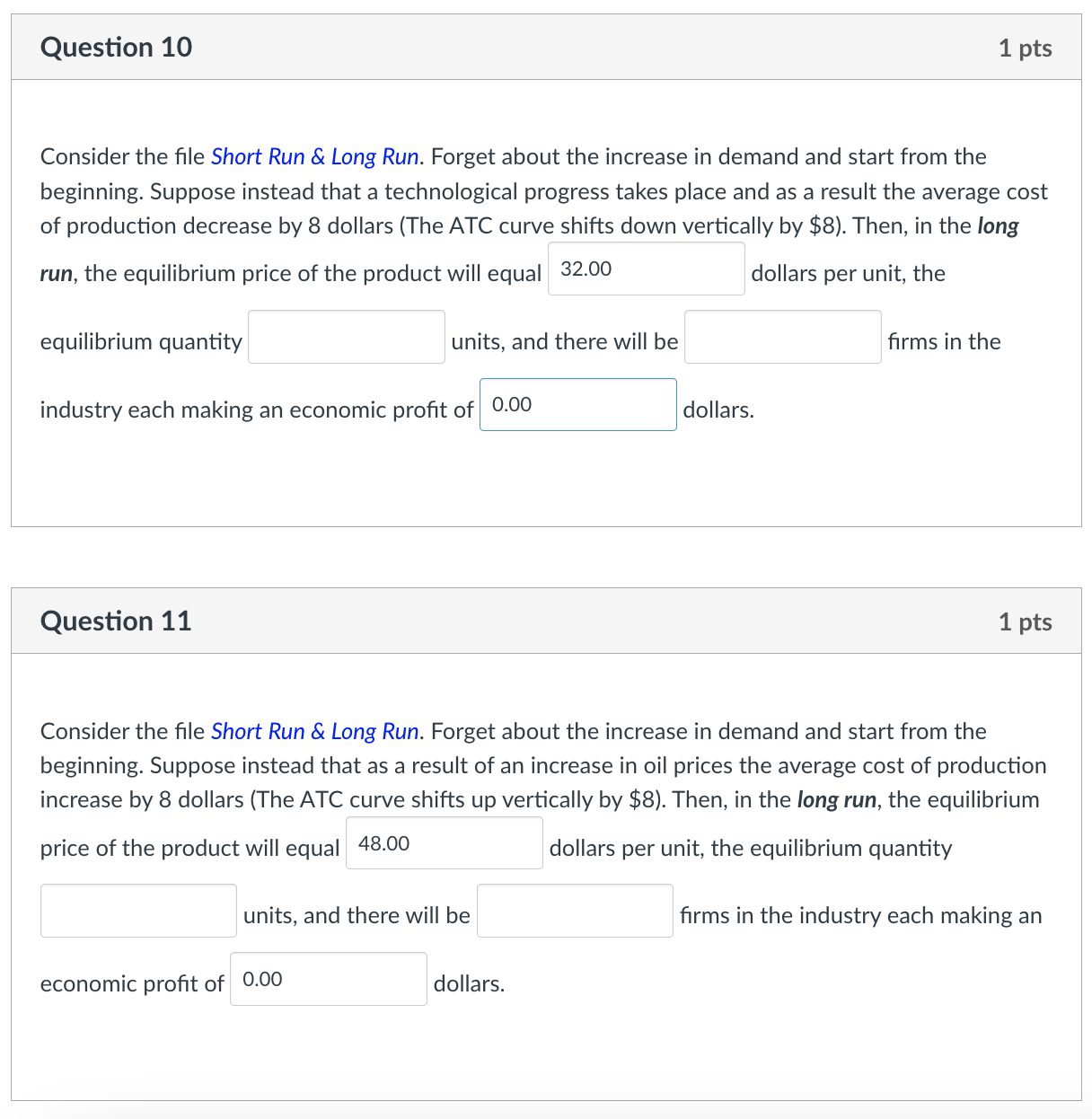 Solved Consider the file Short Run \& Long Run. Forget about | Chegg.com