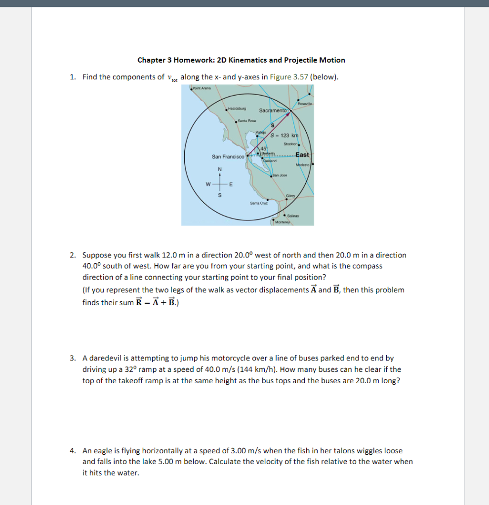 Solved Chapter 3 Homework: 2D Kinematics and Projectile | Chegg.com