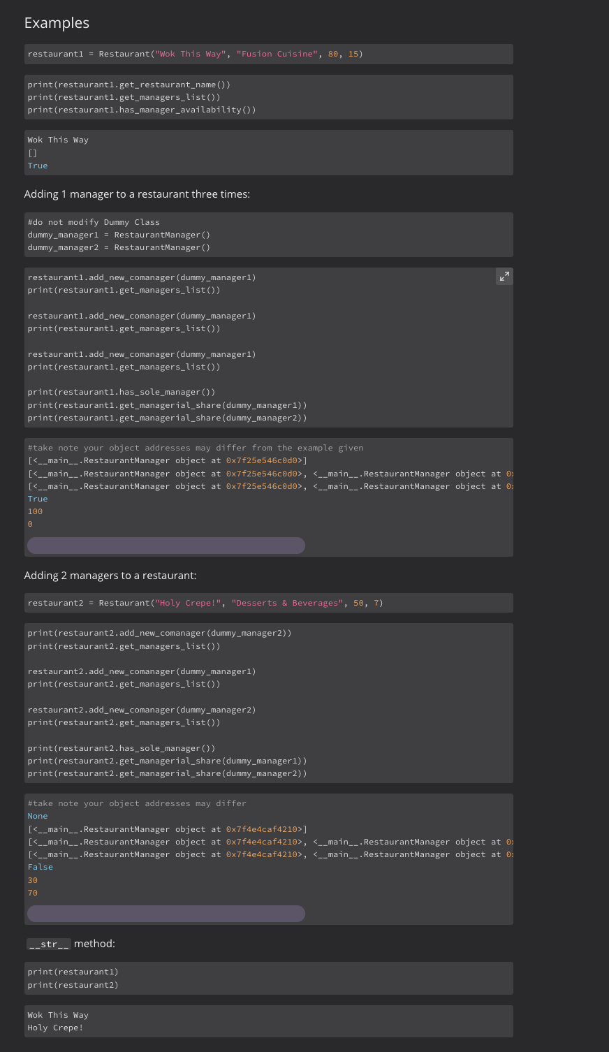 Solved Task Description Create a Restaurant class to be a | Chegg.com