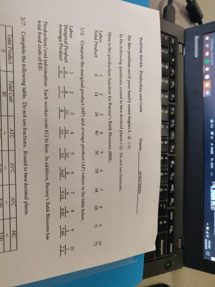 Problem Set 6B: Profit Maximization Name: Do this | Chegg.com