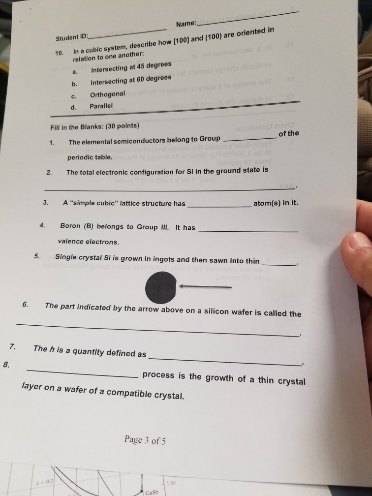 Solved Name: Student ID.: 10. In a cubie system, describe | Chegg.com