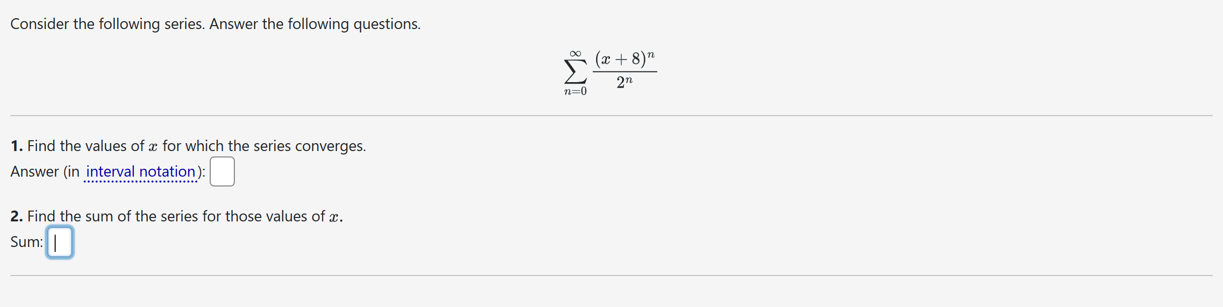 Solved Consider the following series. Answer the following | Chegg.com
