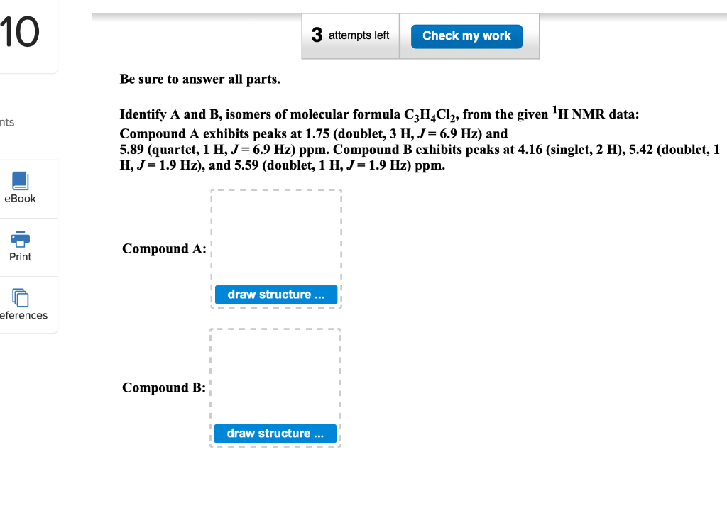 Solved 10 attempts left Check my work Be sure to answer all | Chegg.com