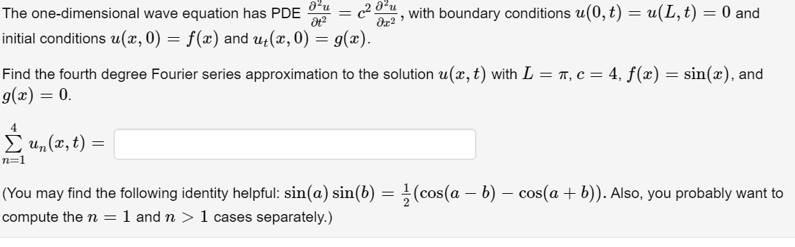 Solved The one-dimensional wave equation has PDE | Chegg.com