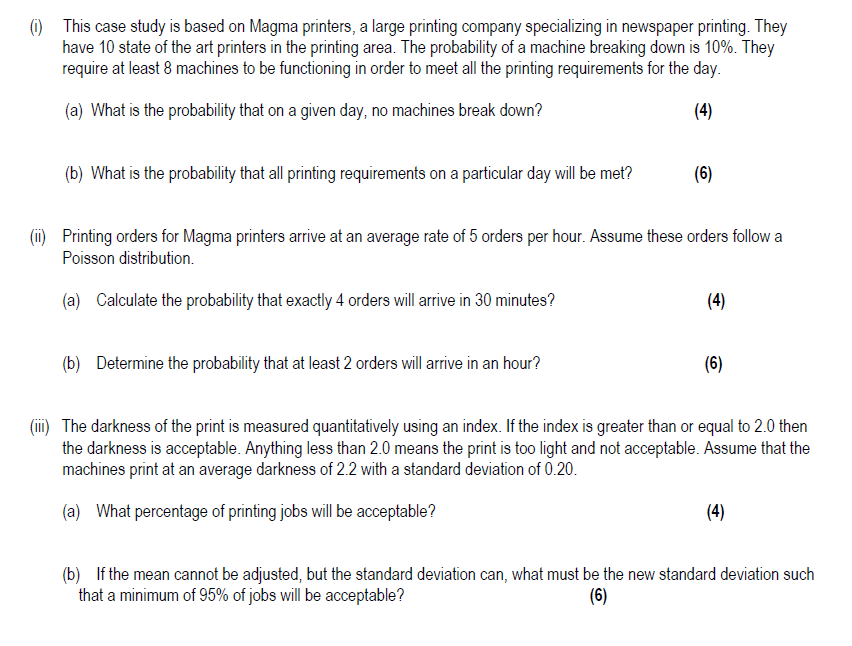 Solved (i) ﻿This case study is based on Magma printers, a | Chegg.com