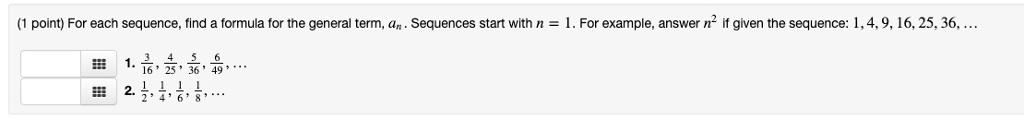 Solved (1 point For each sequence, find a formula for the | Chegg.com