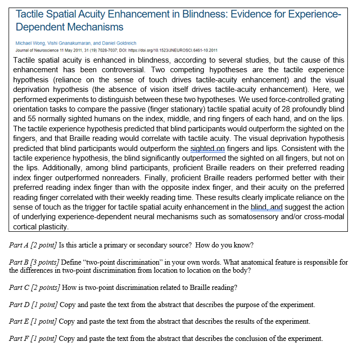 Solved Tactile Spatial Acuity Enhancement In Blindness