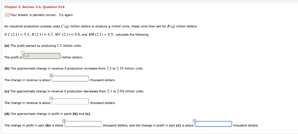 Solved Chapter 2, Section 2.5, Question 016 Your answer is | Chegg.com