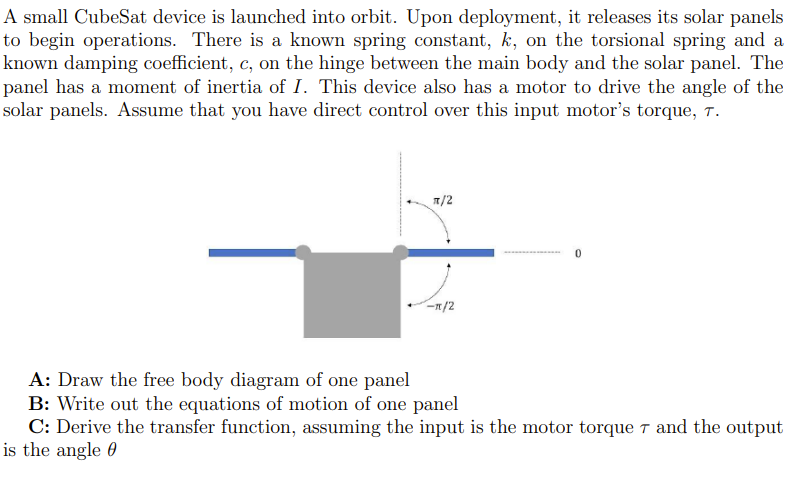 Solved A small CubeSat device is launched into orbit. Upon | Chegg.com