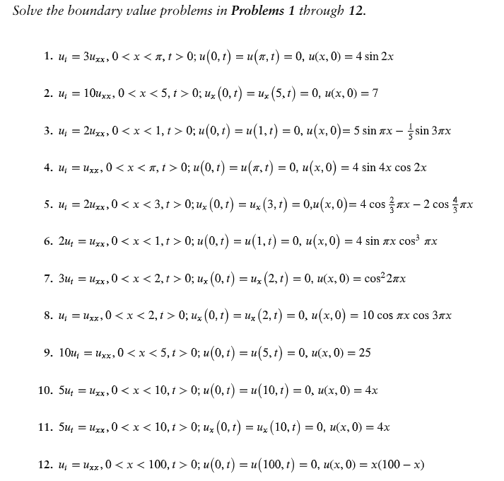 Solved by an EXPERT Solve the boundary value problems in ﻿Problems 1 | Chegg.com