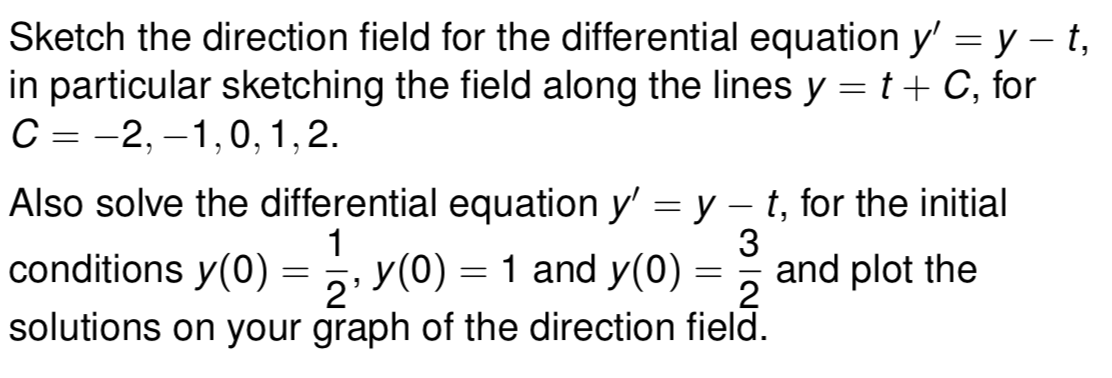 Solved Sketch the direction field for the differential | Chegg.com