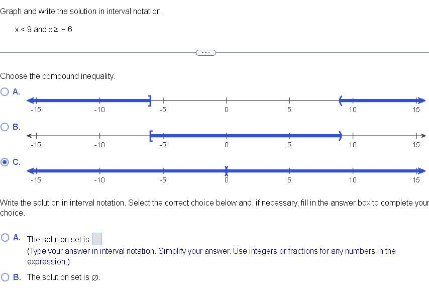 Solved Graph and write the solution in interval notation. | Chegg.com