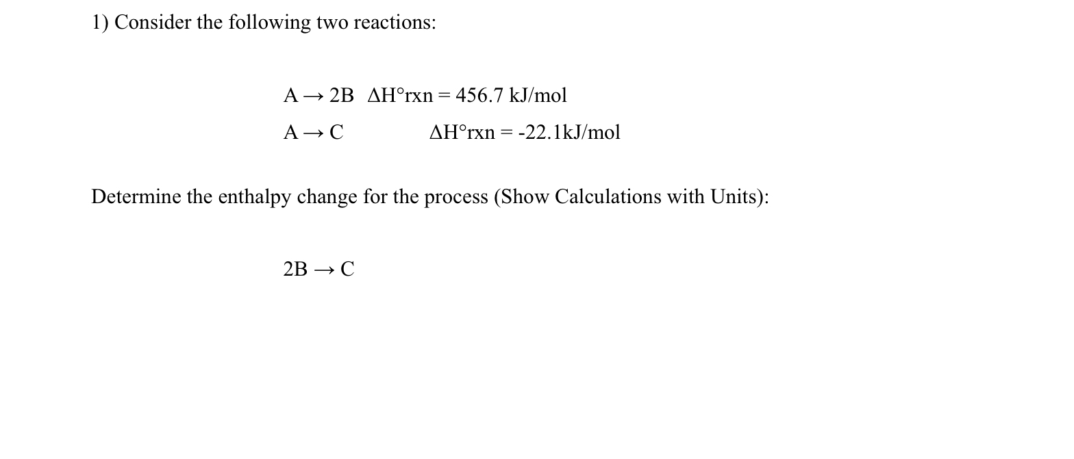 Solved Determine the enthalpy change for the process (Show | Chegg.com