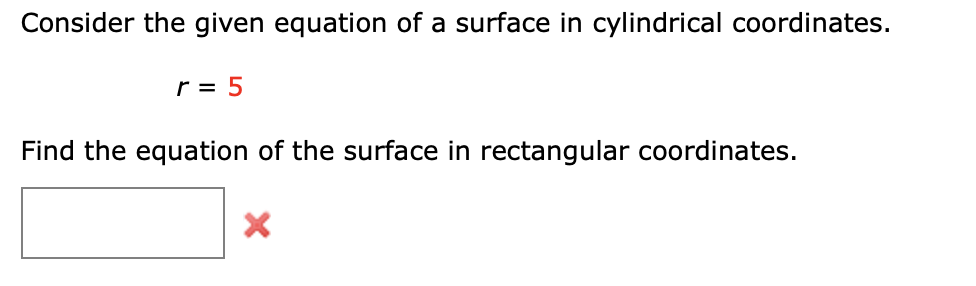 Solved Consider the given equation of a surface in | Chegg.com