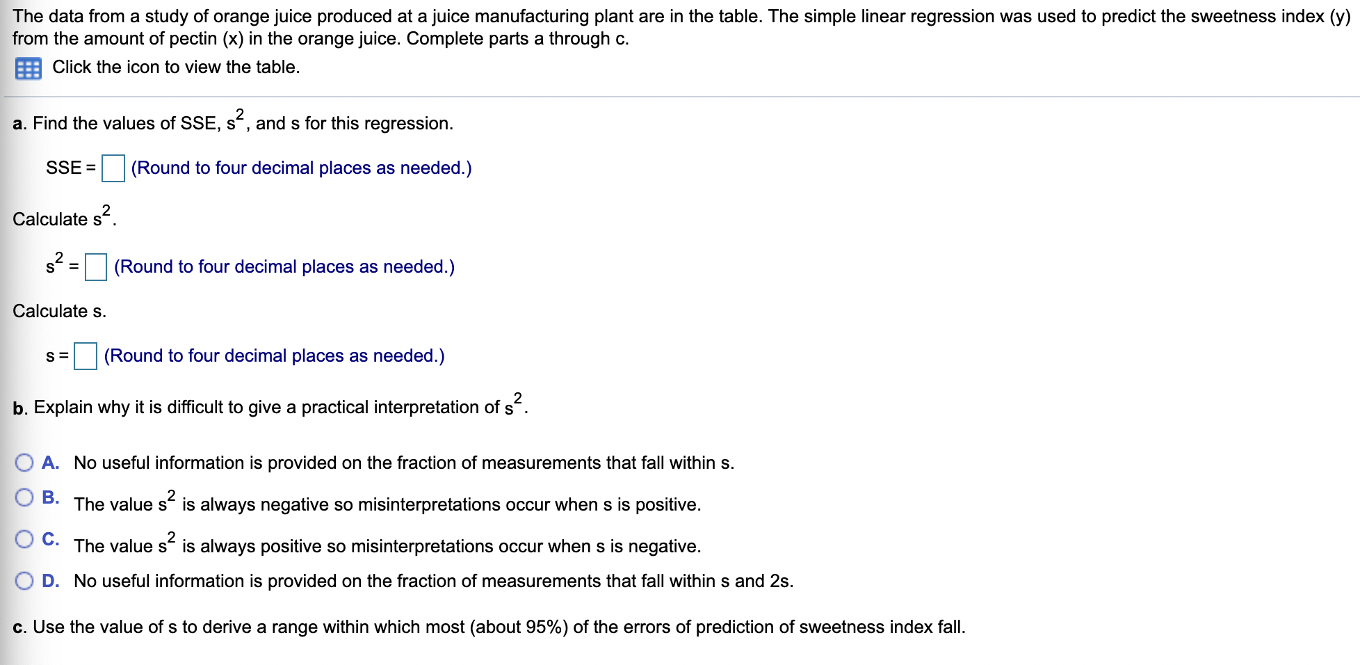 Solved Table xi. yi 8. 3 4. 4 7. | Chegg.com