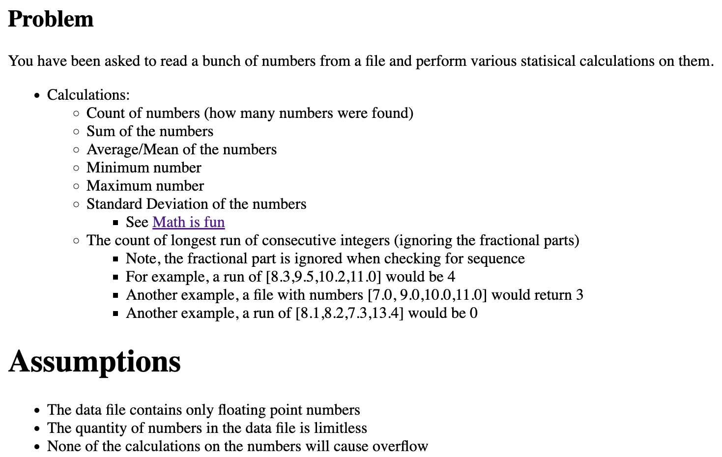 Solved You have been asked to read a bunch of numbers from a | Chegg.com
