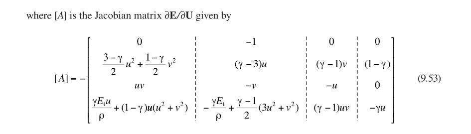 9.5) Derive the Jacobian matrix [A] of Beam-Warming | Chegg.com