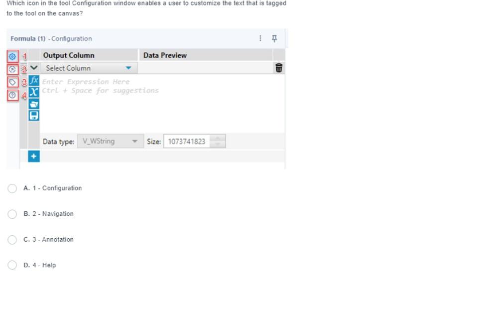 Which icon in the tool Configuration window enables a | Chegg.com
