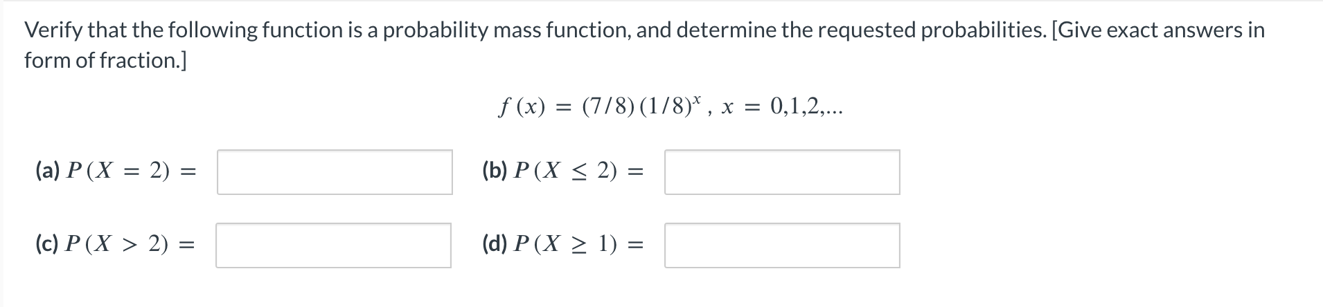 Solved Verify that the following function is a probability | Chegg.com
