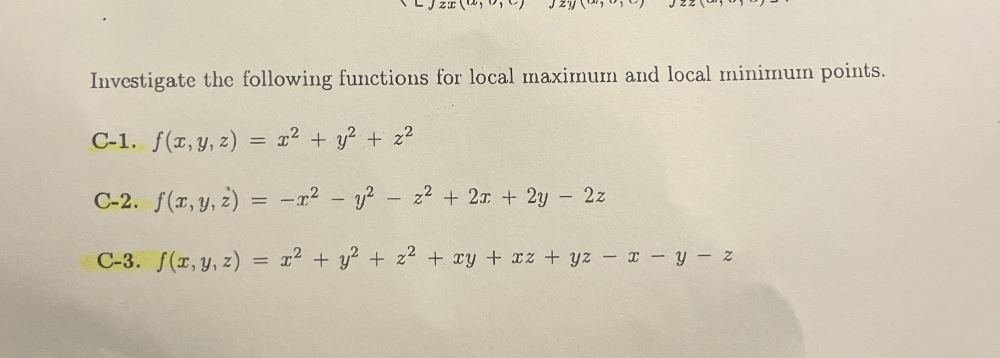 Solved Investigate the following functions for local maximum | Chegg.com