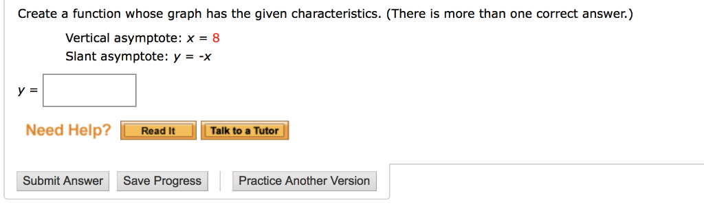 Solved Create a function whose graph has the given | Chegg.com