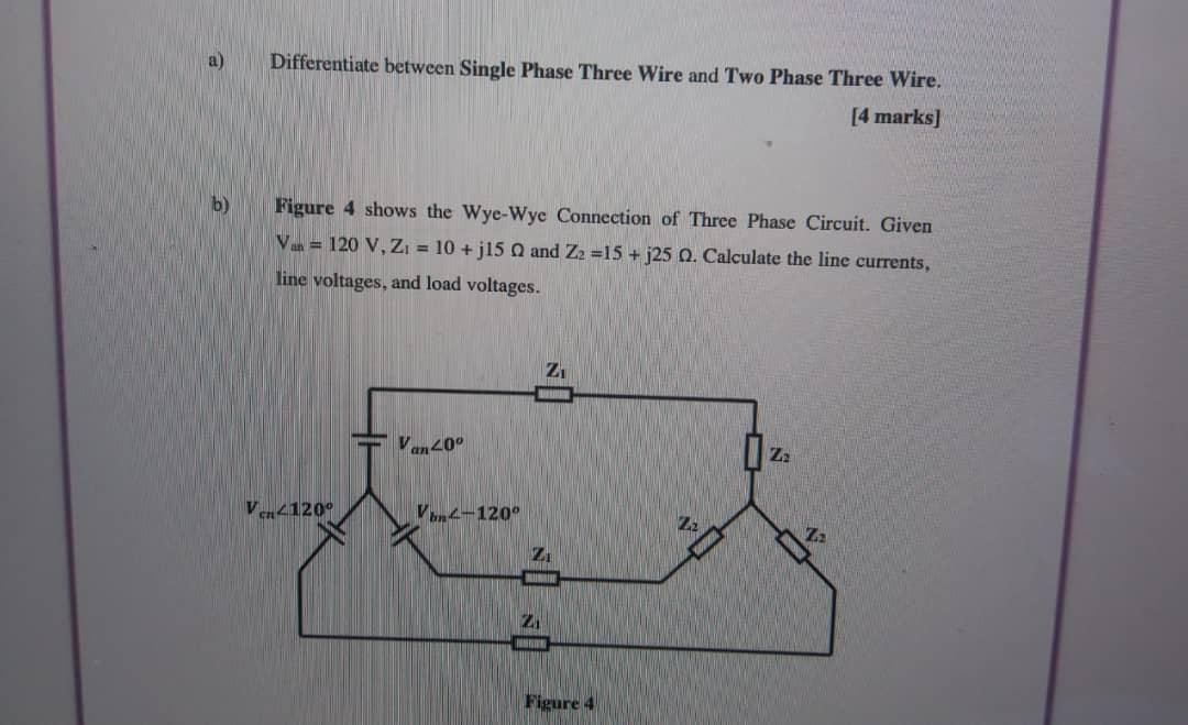 Solved Differentiate between Single Phase Three Wire and Two | Chegg.com