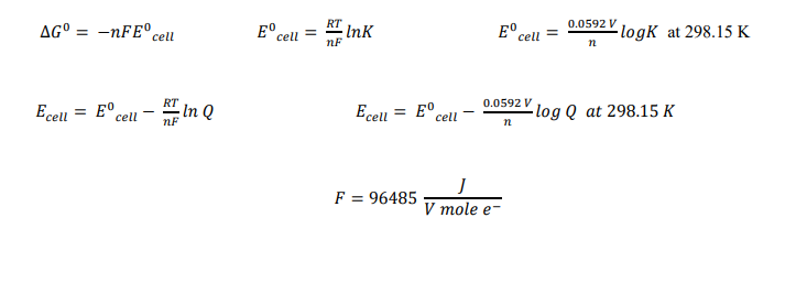 Solved 0.0592 V AG° = -1FE" E° cell cell RT Ink nF E cell | Chegg.com