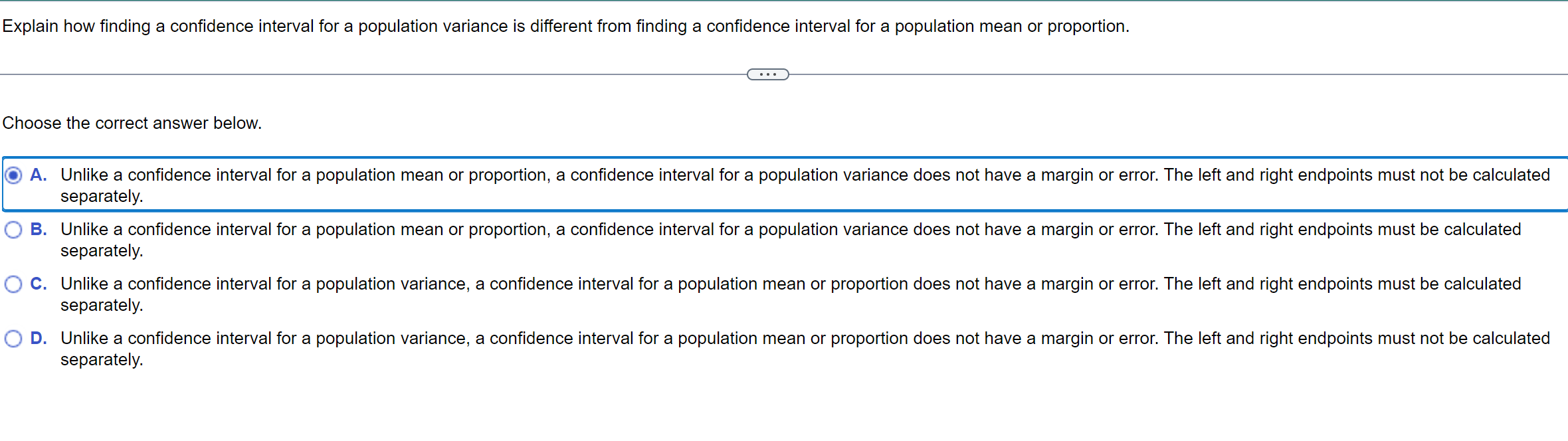 Solved Choose the correct answer below. separately. | Chegg.com