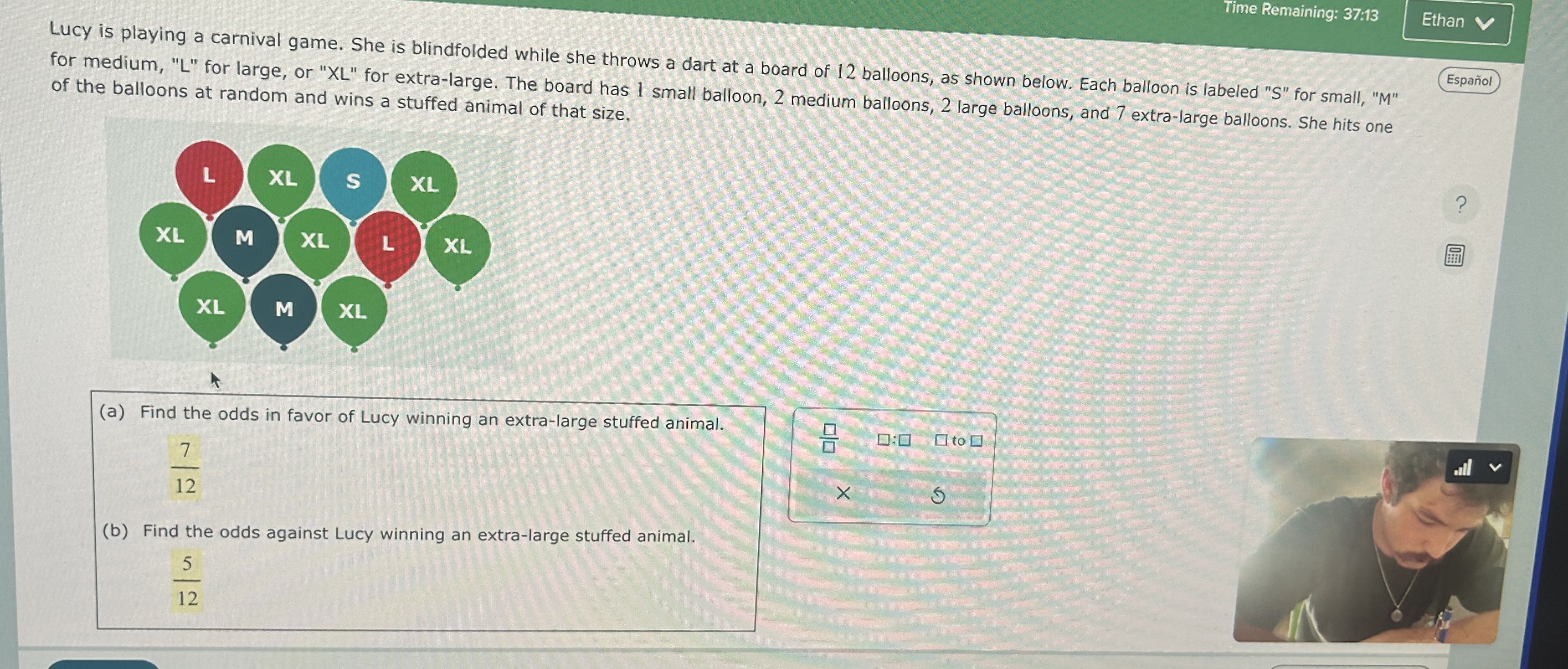 Solved Lucy is playing a carnival game. She is blindfolded | Chegg.com