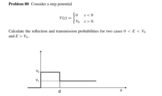 Solved Problem 80 Consider a step potential V(z) = so x