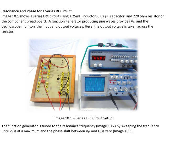Solved Resonance and Phase for a Series RL Circuit: Image | Chegg.com