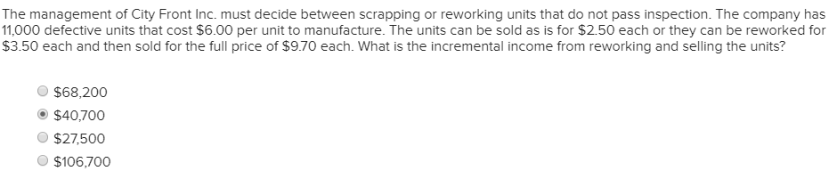 Solved The management of City Front Inc. must decide between | Chegg.com