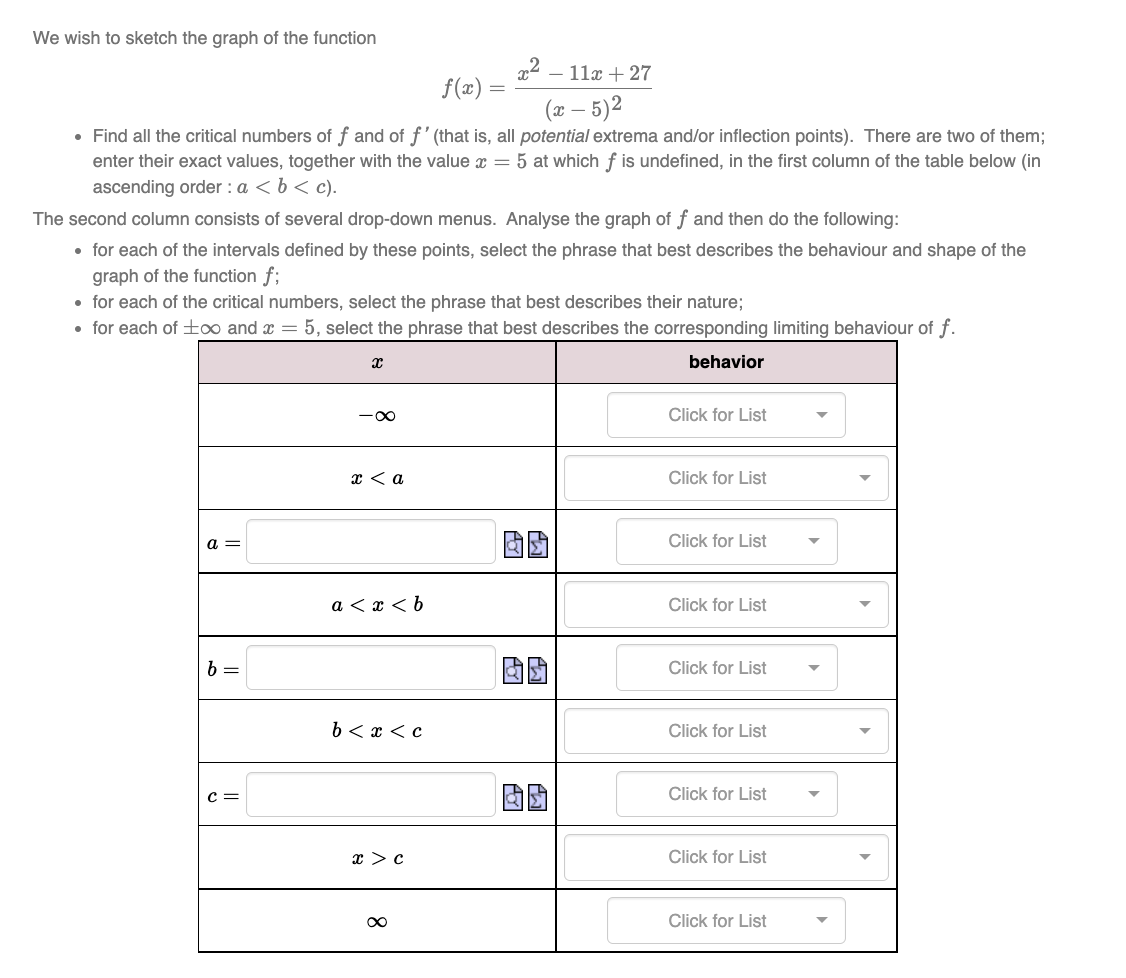 Solved We wish to sketch the graph of the function | Chegg.com
