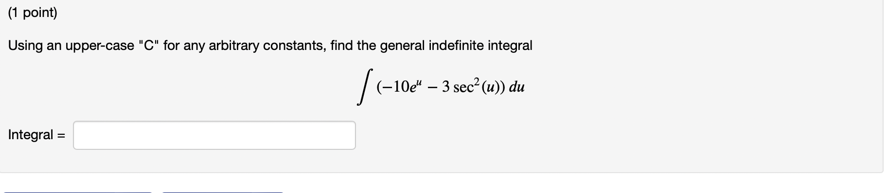 Solved (1 ﻿point)Using an upper-case "C" ﻿for any arbitrary | Chegg.com