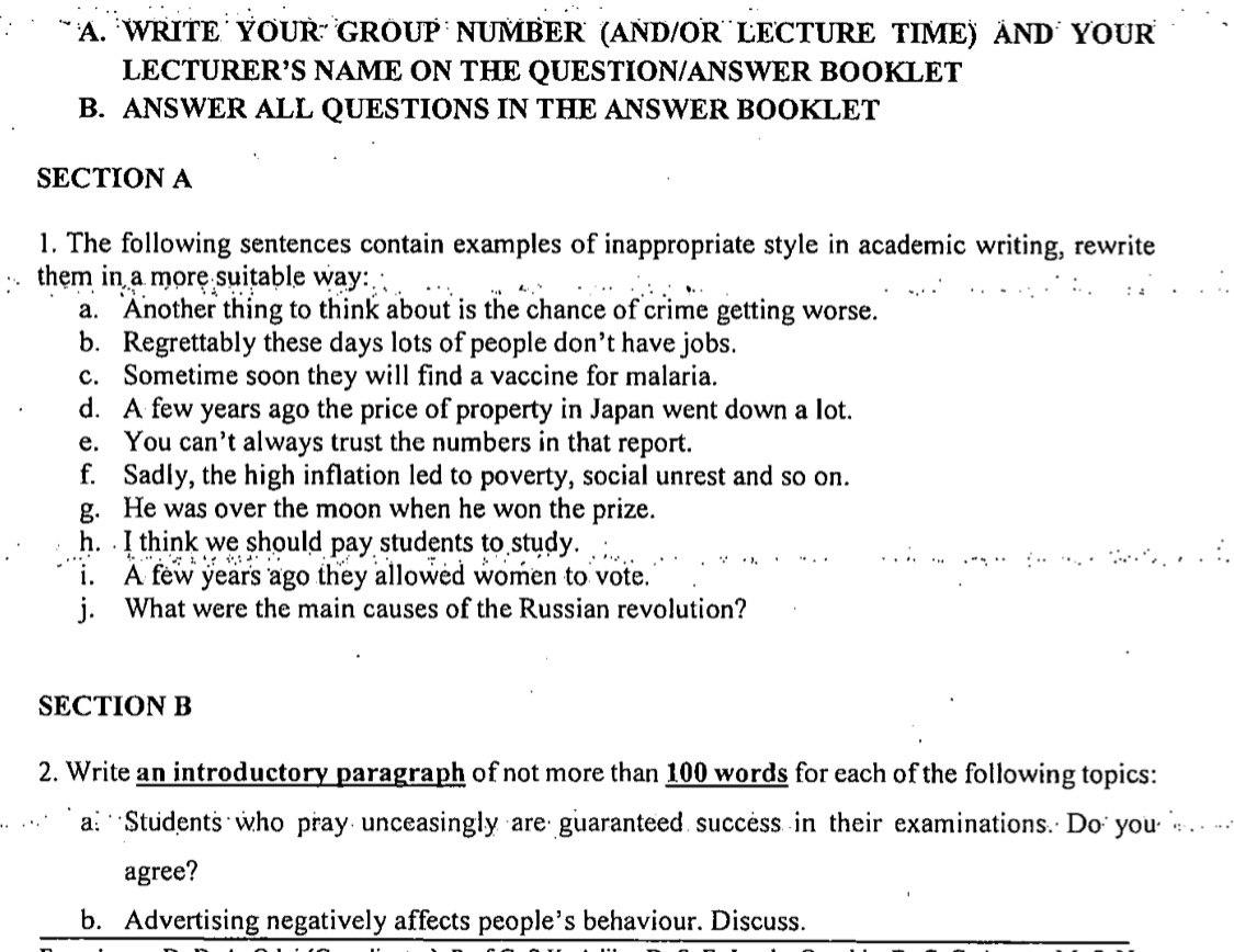 A. WRITE YOUR GROUP: NUMBER (AND/OR LECTURE TIME) AND | Chegg.com