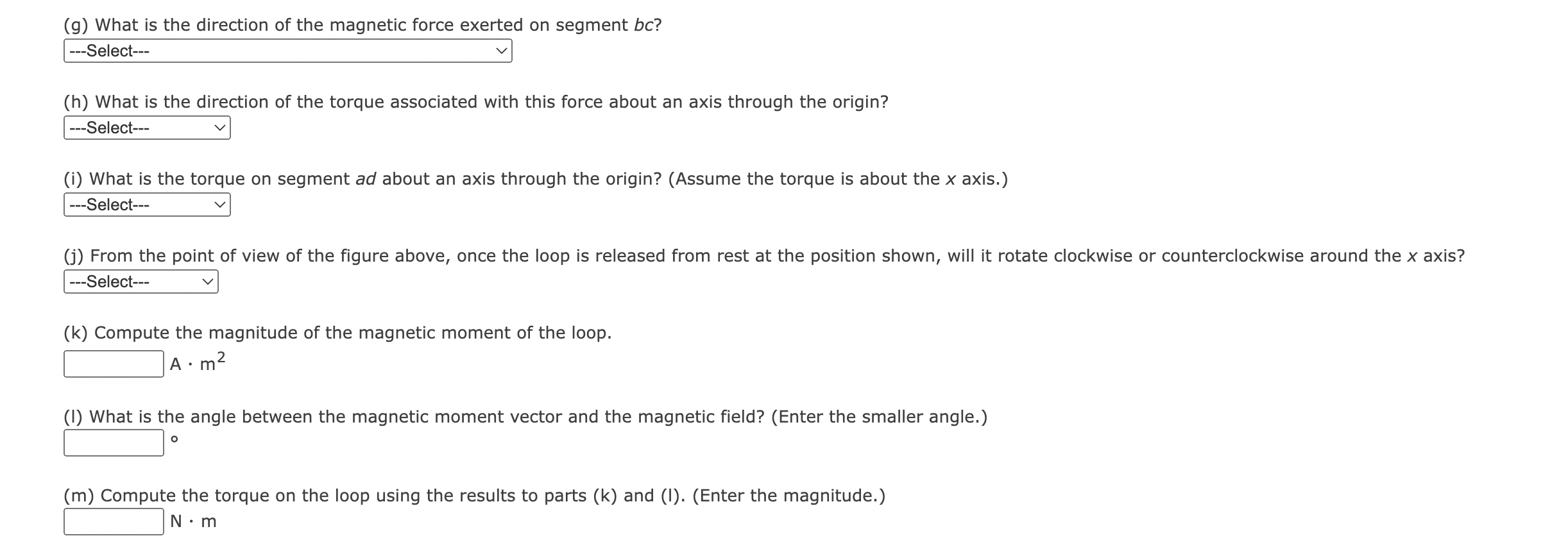 Solved torque on the current loop. (1) (a) What is the | Chegg.com