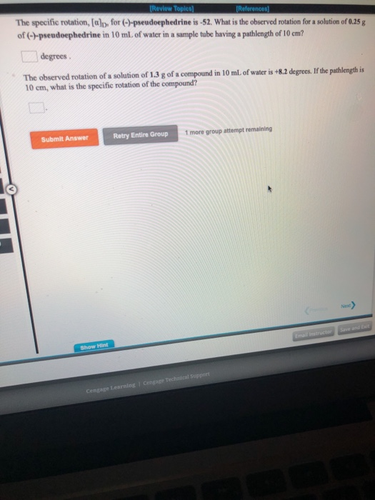 Solved The specific rotation, [alp for -pseudoephedrine is | Chegg.com