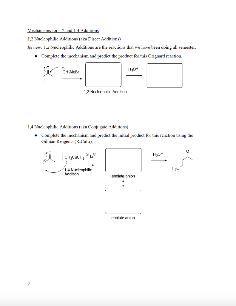 Solved Week 3 - Conjugate Addition Reactions 0 Soft or Bulky | Chegg.com