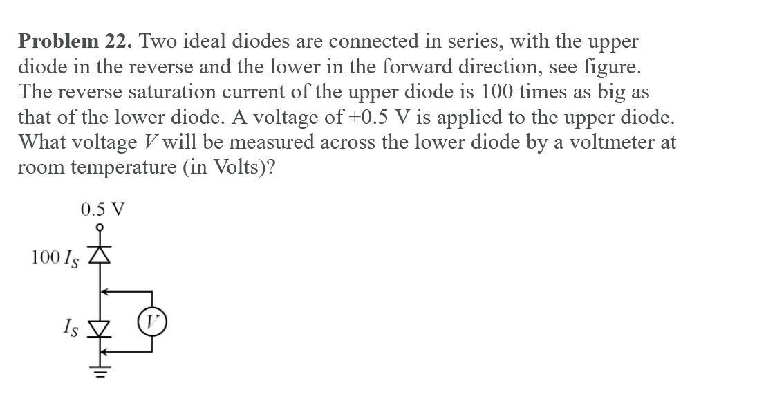 Solved Problem 22. Two ideal diodes are connected in series, | Chegg.com