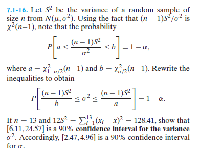 Solved 7.1-16. Let S2 be the variance of a random sample of | Chegg.com
