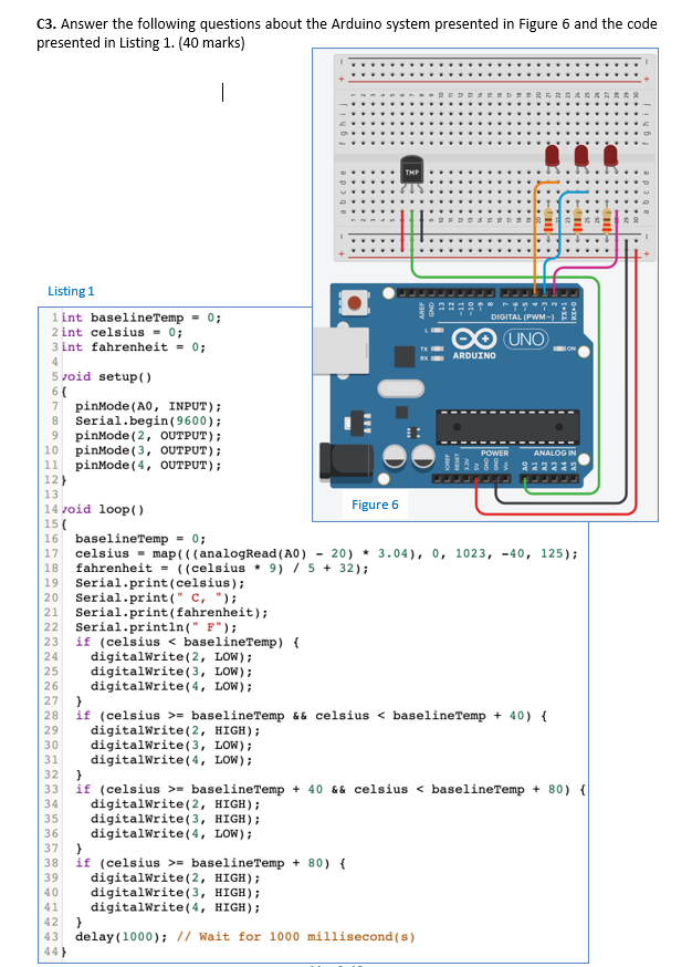 Solved C3. Answer the following questions about the Arduino | Chegg.com