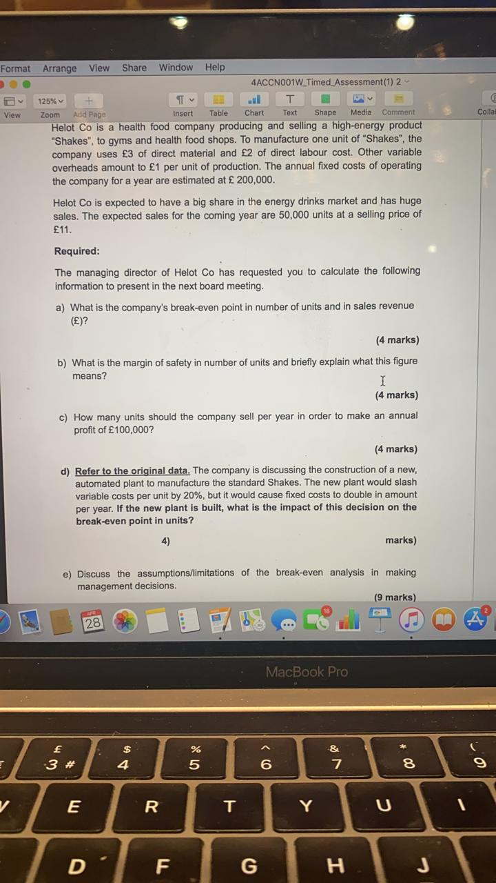 Solved Colla Format Arrange View Share Window Help | Chegg.com