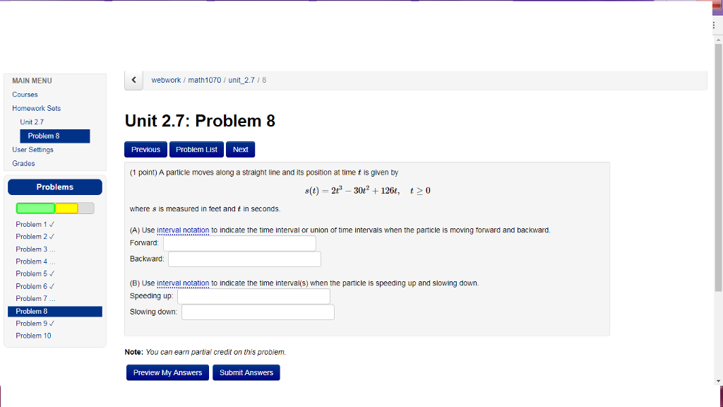 Solved webwork/ math1070/ unit 2.78 MAIN MENU Courses | Chegg.com Solved webwork/ math1070/ unit 2.78 MAIN MENU Courses | Chegg.com