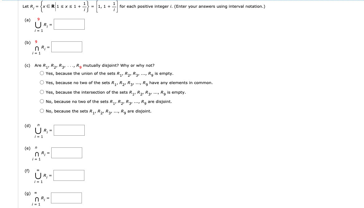 Solved 1+. = 1 for each positive integer i. (Enter your | Chegg.com