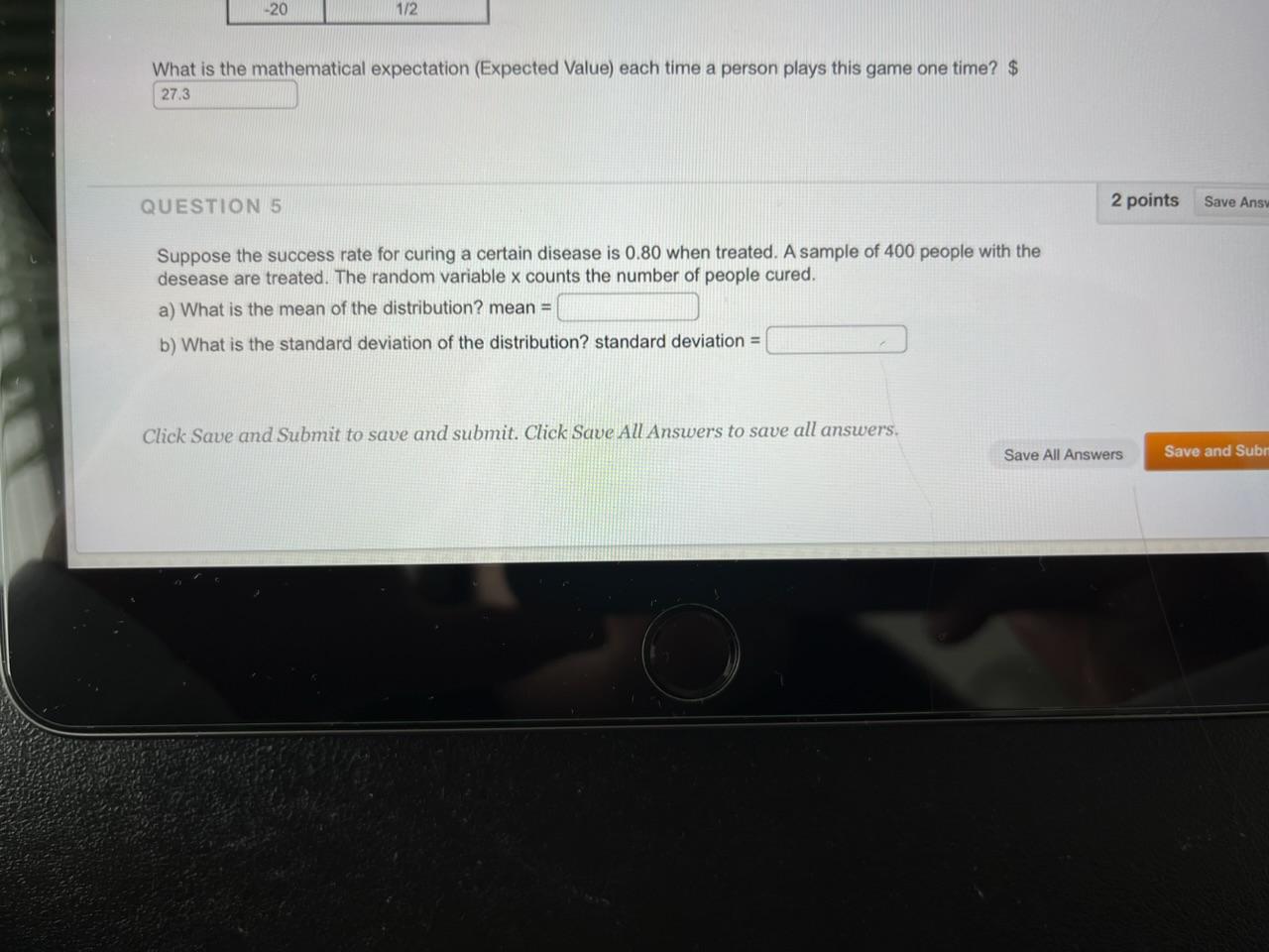 Solved What Is The Mathematical Expectation Expected Value 8269