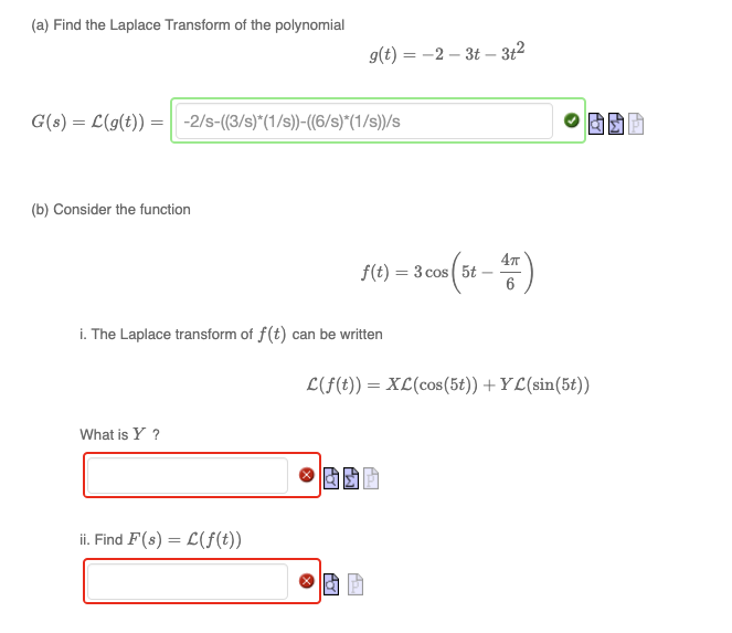 Solved (a) Find the Laplace Transform of the polynomial g(t) | Chegg.com